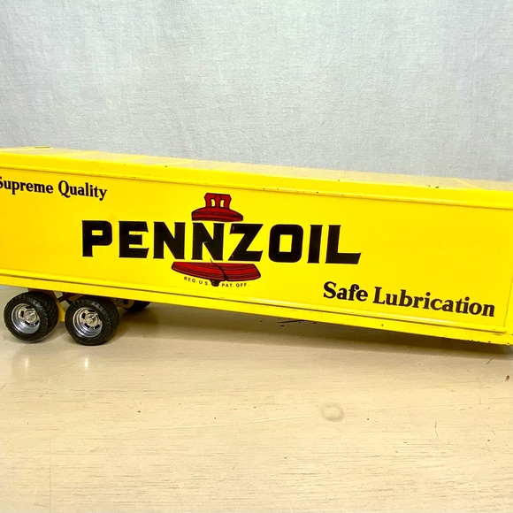 Toys | Vintage Ertl Pennzoil Semi Trailer Toy Truck Yellow Traylor ...